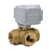China HOT DC 24V AC 230V Mini Thread 3-Way 1/2in-4in Brass Motorized Electric Ball Valves Water Gas Low Temp OEM Customized for sale