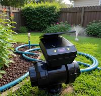China 4G Intelligent Solar Powered 3-Way PVC Ball Valve, T-Port Wireless Smart Irrigation Valve for Automated Water Diversion for sale