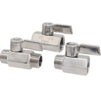 China SS304 SS316 Stainless Steel Mini Ball Valve Female to Male Threaded Female Thread 90° Handle Water Gas Shut-off Valve for sale