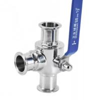 China Sanitary Tri-Clamp 3-Way Ball Valve SS304/316L T/L Type PN10 Food Grade Manual Flow Control Valve for Beverage & Pharma for sale