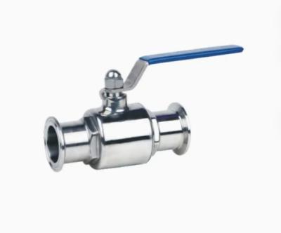 China Stainless Steel Hygienic 2 Way Ball Valve Tri Clamp Connection for Food Beverage Pharmaceutical Pipeline for sale