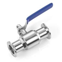 China Stainless Steel Hygienic 2 Way Ball Valve Tri Clamp Connection for Food Beverage Pharmaceutical Pipeline for sale