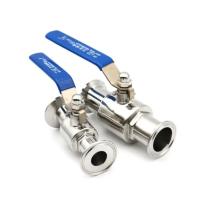 China Stainless Steel Hygienic 2 Way Ball Valve Tri Clamp Connection for Food Beverage Pharmaceutical Pipeline for sale