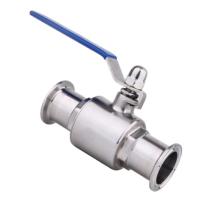 China Stainless Steel Hygienic 2 Way Ball Valve Tri Clamp Connection for Food Beverage Pharmaceutical Pipeline for sale