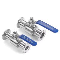 China Stainless Steel Hygienic 2 Way Ball Valve Tri Clamp Connection for Food Beverage Pharmaceutical Pipeline for sale