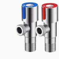 China Lead-Free SUS304 Angle Valve Brushed Finish High Pressure Resistant Water Shut-off Valve for Home Plumbing for sale
