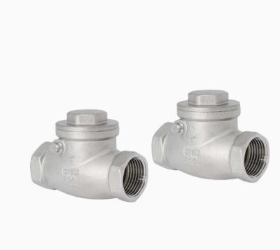 China CF8 Industrial High-Pressure Check Valve Water Pipeline Female Threaded Swing Check Valve for Water Oil Gas for sale