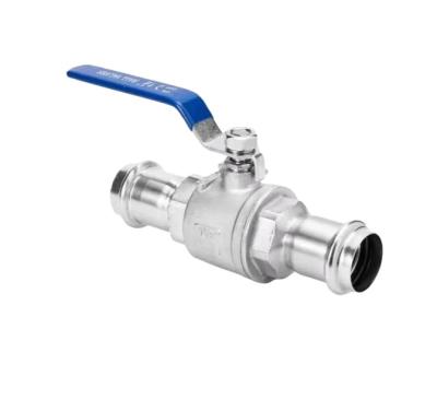 China Stainless Steel 304/316 2-Piece Press Fit Ball Valve Full Bore  Manual Lever Handle for Water/Gas/HVAC Systems for sale