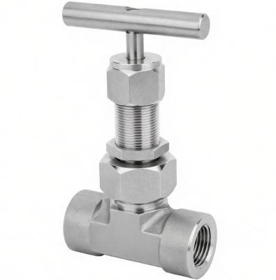 China Factory OEM SS304 Straight Through Internal Thread Needle Valve Anti Blowout Stem T Handle Control Valve for Gas Oil Water for sale