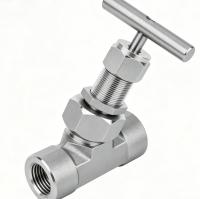 China Factory OEM SS304 Straight Through Internal Thread Needle Valve Anti Blowout Stem T Handle Control Valve for Gas Oil Water for sale