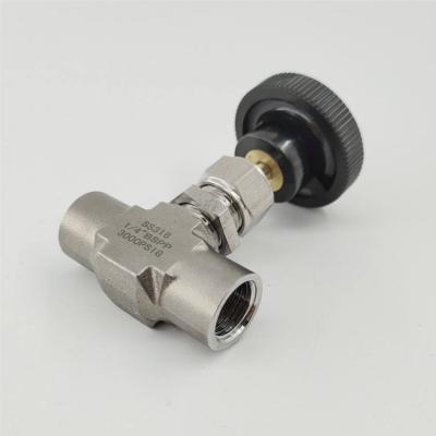 China Heavy Duty Manual 6000 psi Industrial Hydraulic Flow Control Valve 1/2in Tube for Gas Media Needle Valve for sale