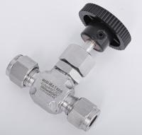 China SS316 Stainless Steel Double Ferrule Needle Valve Straight Compression End Knurled Handwheel Needle Globe Valve for sale