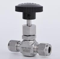 China SS316 Stainless Steel Double Ferrule Needle Valve Straight Compression End Knurled Handwheel Needle Globe Valve for sale
