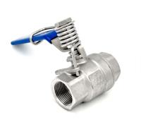 China 304 Stainless Steel Spring Return Ball Valve 2 Piece Female Thread Automatic Reset Quick Close Ball Valve 1000WOG NPT BSPT for sale