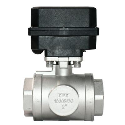 China Etrany 3-Way SS304 Electric Actuated Ball Valve 2'' Motorized Ball Valve 12-24V DC / 24V AC110-230V AC Fluid Control Regulation for sale