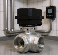 China Etrany 3-Way SS304 Electric Actuated Ball Valve 2'' Motorized Ball Valve 12-24V DC / 24V AC110-230V AC Fluid Control Regulation for sale