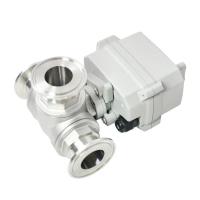 China Etrany 3Way Tri-Clamp Stainless Steel Motorized Ball Valve, 2 Sec Fast Operation, Failsafe Auto Return DC12-24VAC24V for sale