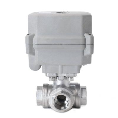 China Etrany 1/2in 3Way 3 Position SS304 Electric Flow Control Ball Valves DC5V 3N.M Torque 1.0MPa Pressure for Water High Temperature for sale