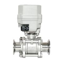 China Etrany Tri-clamp 3-piece SS304 3/4'' 2-way BSP/NPT Electric Ball Valve for Water High Temperature Applications 1 Year Warranty for sale