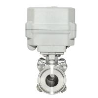China Etrany Tri-clamp 3-piece SS304 3/4'' 2-way BSP/NPT Electric Ball Valve for Water High Temperature Applications 1 Year Warranty for sale