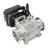China Etrany Tri-clamp 3-piece SS304 2 1/2'' 2-way BSP/NPT Electric Ball Valve IP67 Protection AC110V/220V for Water High Temperature for sale