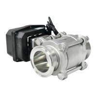 China Etrany Tri-clamp 3-piece SS304 2 1/2'' 2-way BSP/NPT Electric Ball Valve IP67 Protection AC110V/220V for Water High Temperature for sale