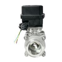 China Etrany Tri-clamp 3-piece SS304 2 1/2'' 2-way BSP/NPT Electric Ball Valve IP67 Protection AC110V/220V for Water High Temperature for sale