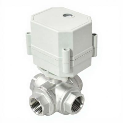 China Etrany 1/2 Inch  4-way 304SS Horizontal Electric Motorized Ball Valve Flow Control Valve for Water High Applications for sale