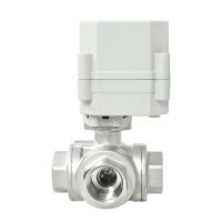 China Etrany 1/2 Inch  4-way 304SS Horizontal Electric Motorized Ball Valve Flow Control Valve for Water High Applications for sale