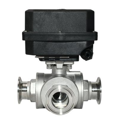 China Etrany IP68 1 1/4in SS304 3-way DC24V Electric Motorized Thread Ball Valve Control Valve 1.0MPa 4-20mA High Temperature Water for sale