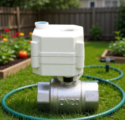 China Etrany 2 Way DC12V 3/4'' Female-male Nickel Plated Brass Water Flow Control Electric Actuator Ball Valve IP67 Protection for sale