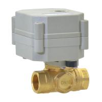China Etrany 3/8'' 3-Way Electric Flow Control Brass Ball Valve Water IP67 Protection 9-24VAC/DC 110-230VAC Auto Return Failsafe for sale