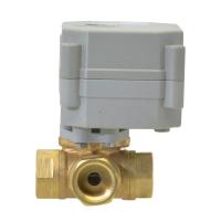 China Etrany 1/4'' 3-Way Motorized Brass Ball Valve 9-24VAC/DC 110-230VAC Auto Return NO/NC Failsafe with Manual Override Water IP67 for sale
