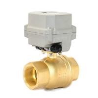 China Etrany 1 1/2in Brass 2 Way RS485 Modulating Electric Control Water Ball Valve DC5V High Temperature Flow Regulation Control for sale
