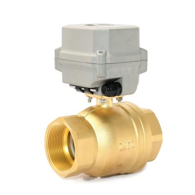 China Etrany 2 Way 2'' Brass DC24V Flow Control Electric Ball Valve 2inch Motorized Ball Valves Flow Regulation &water Control for sale