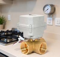 China Etrany 1 1/4in NPT Brass CR202 DC9-24V Motorized 3way Electric Ball Valve Water Fluid Control High Temperature for sale