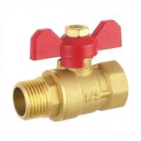 China CW617N Brass Mini Ball Valve BSP Male Female Thread Red Butterfly Handle for Water Gas Heating Pipeline for sale