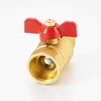 China CW617N Brass Mini Ball Valve BSP Male Female Thread Red Butterfly Handle for Water Gas Heating Pipeline for sale