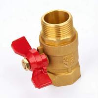 China CW617N Brass Mini Ball Valve BSP Male Female Thread Red Butterfly Handle for Water Gas Heating Pipeline for sale