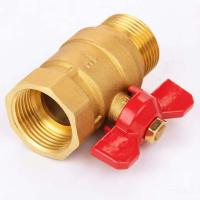 China CW617N Brass Mini Ball Valve BSP Male Female Thread Red Butterfly Handle for Water Gas Heating Pipeline for sale