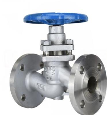 China CF8 Stainless Steel Flanged Plunger Globe Valve Straight Type Chemical Corrosion Resistant Stop Valve for sale