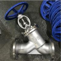 China Y-Pattern Globe Valve OS&Y Outside Screw Flanged End Stainless Steel CF8 CF3M WCB High Temp Globe Valve for Steam Pipeline for sale