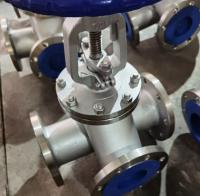 China Three Way Stainless Steel Globe Valve, Flanged Industrial Stop Valve for Petrochemical Water Pipeline for sale