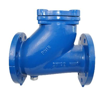 China Y Type Flanged Ball Check Valve Ductile Iron Rubber Ball Non Return Valve for Water Sewage Pipeline for sale