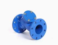 China Y Type Flanged Ball Check Valve Ductile Iron Rubber Ball Non Return Valve for Water Sewage Pipeline for sale
