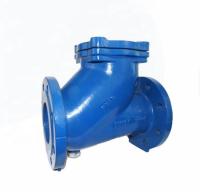 China Y Type Flanged Ball Check Valve Ductile Iron Rubber Ball Non Return Valve for Water Sewage Pipeline for sale