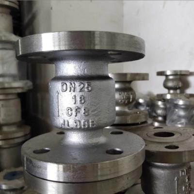 China CF8 Stainless Steel Vertical Lift Check Valve PN16 Flanged Non Return Valve DN25-DN200 for Steam Water Oil Chemical Pipeline for sale