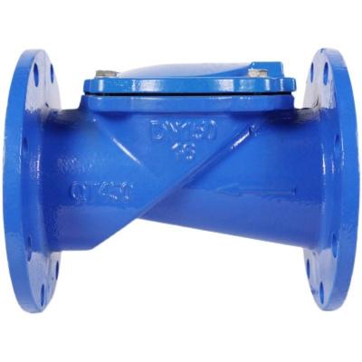 China Ductile Iron QT450 Swing Check Valve Flanged End Blue Epoxy Coated Non-return Valve for Water Supply for sale