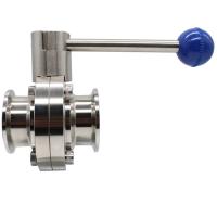 China Dairy Drinks 1 1.5 2 3 4 6 Inch Food Grade 304 316 Sanitary Stainless Steel Tri Clover Clamp Manual Butterfly Valve for Water for sale