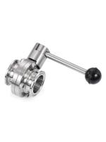 China Dairy Drinks 1 1.5 2 3 4 6 Inch Food Grade 304 316 Sanitary Stainless Steel Tri Clover Clamp Manual Butterfly Valve for Water for sale